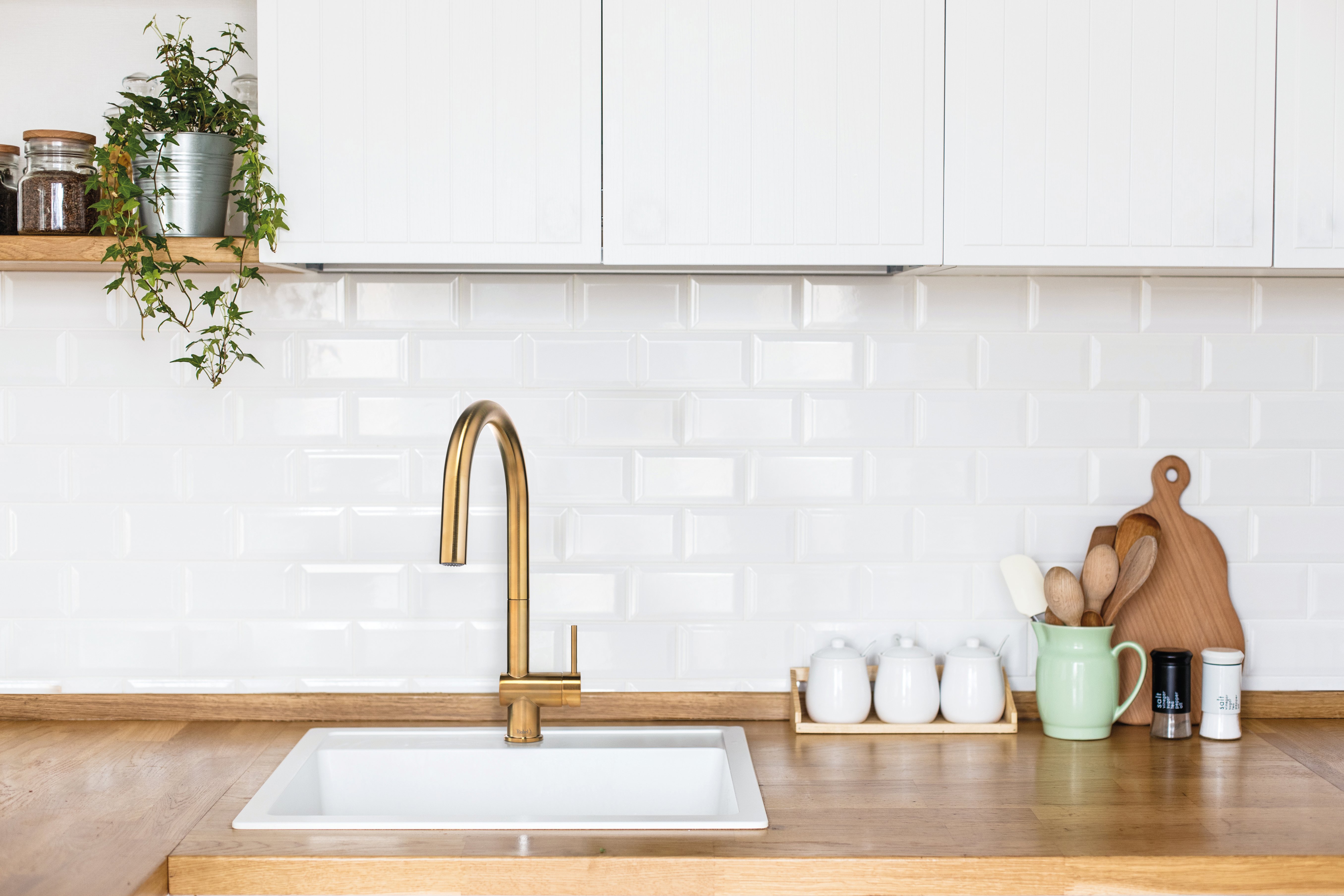 Add a vintage touch with gold and brass finishes